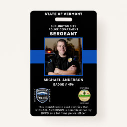 Personalized Photo Law Enforcement Police ID Card Badge | Zazzle