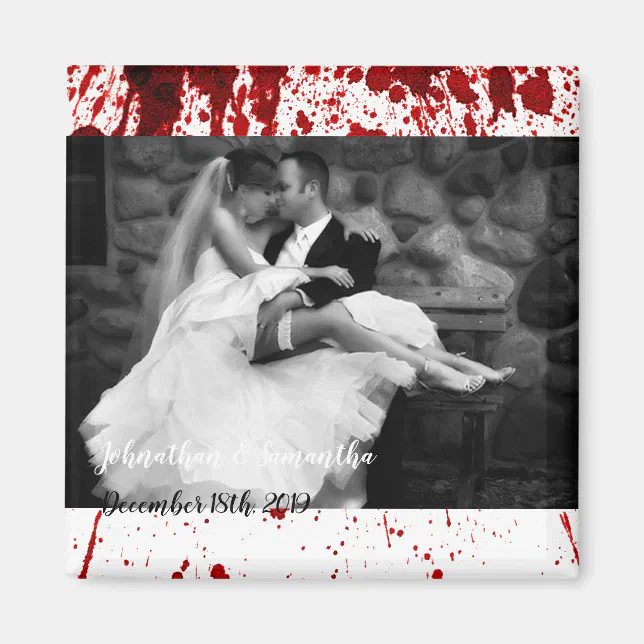 Personalized Photo Magnet Blood Splatter Vampire G | Zazzle
