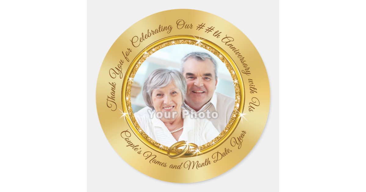 Personalized Photo Marriage Anniversary Sticker | Zazzle