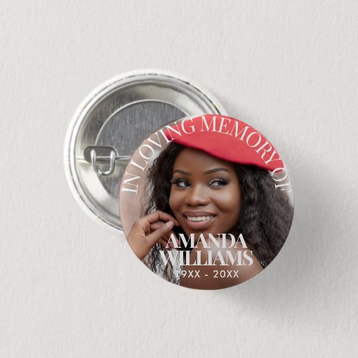 Personalized Photo Memorial Button | Zazzle