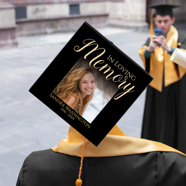 Personalized Photo Memorial Graduation Cap Topper | Zazzle