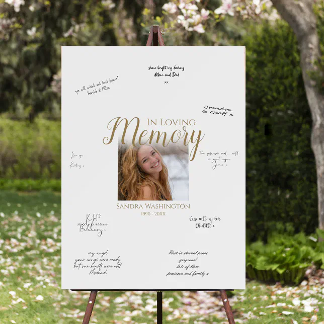 Personalized Photo Memorial Guest Message Foam Board | Zazzle