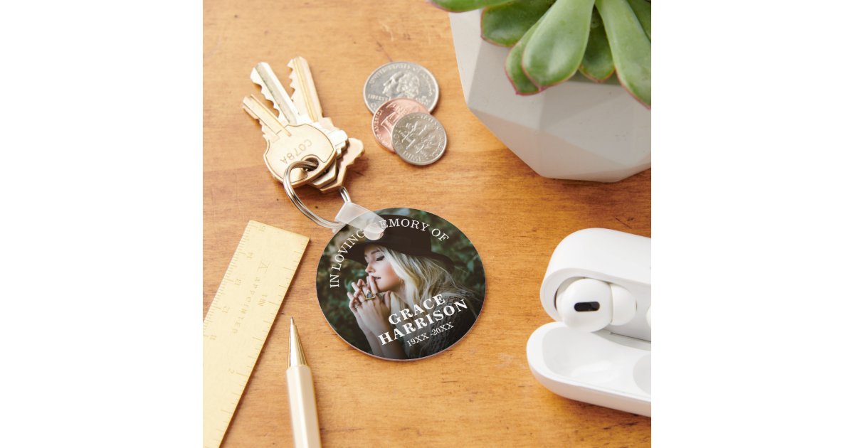 Personalized Photo Memorial Keychain | Zazzle