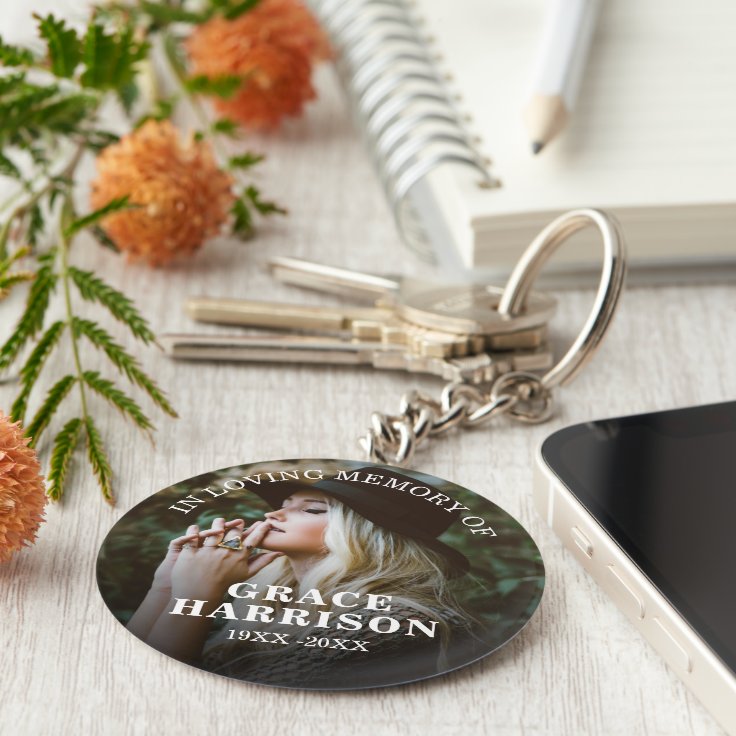 Personalized Photo Memorial Keychain | Zazzle