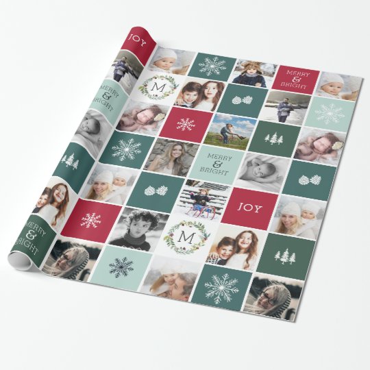 Personalized Photo & Monogram Holiday Wrapping Paper | Zazzle.com