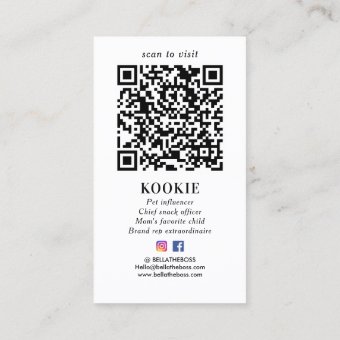 Personalized Photo Monogram QR Code Social Media Business Card | Zazzle