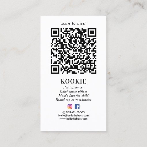Personalized Photo Monogram QR Code Social Media Business Card | Zazzle