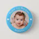Personalized Photo, Name, Age Birthday Baby Blue Button | Zazzle