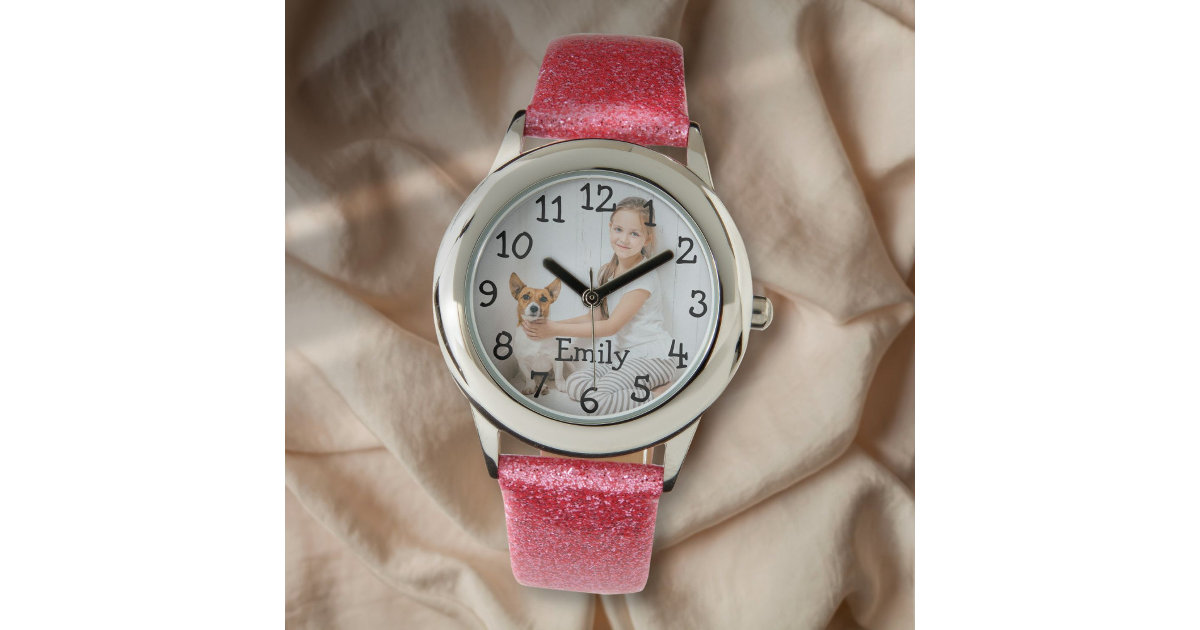 Personalized Photo Name Watch | Zazzle