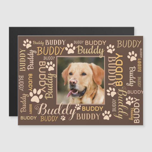 Personalized Photo Names | Dog Card Magnet | Zazzle