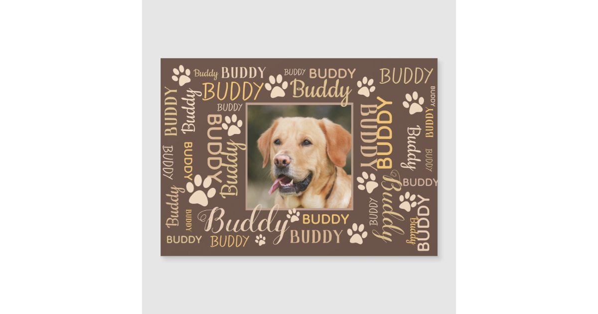 Personalized Photo Names | Dog Card Magnet | Zazzle