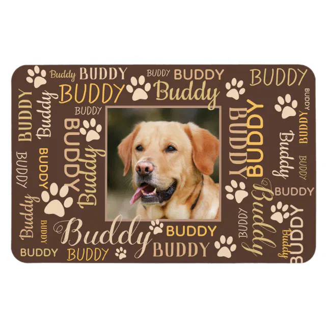 Personalized Photo Names | Dog Magnet | Zazzle