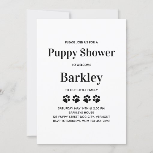 Personalized Photo New Pet Dog Puppy Shower Invitation | Zazzle