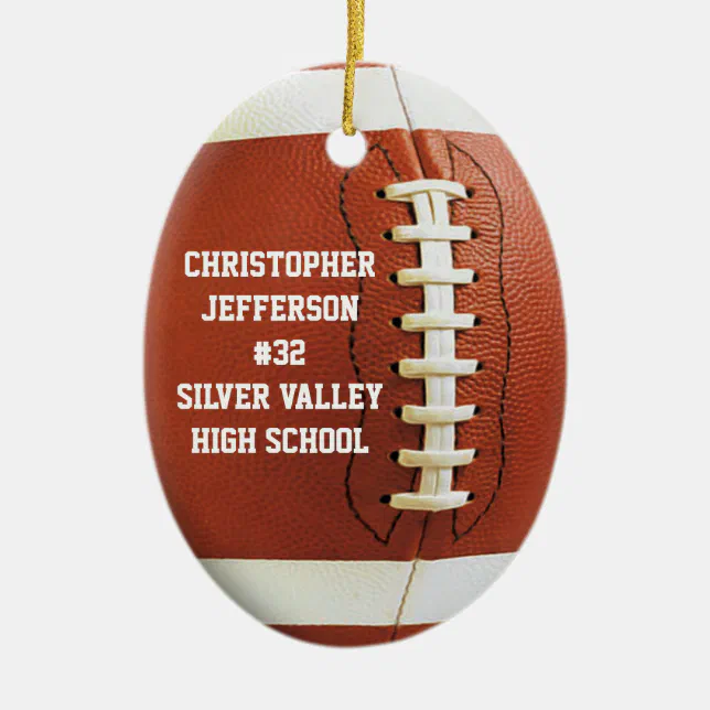 Personalized Photo Oval Football Sports Ornament | Zazzle
