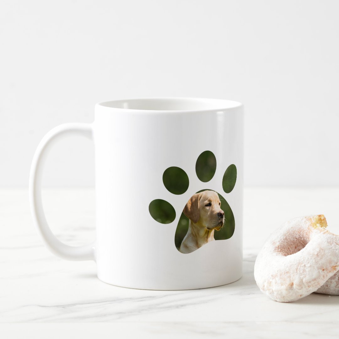 Personalized Photo Paw Print Coffee Mug | Zazzle