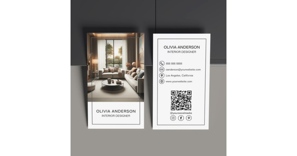 Personalized Photo QR Social Media Professional Business Card | Zazzle