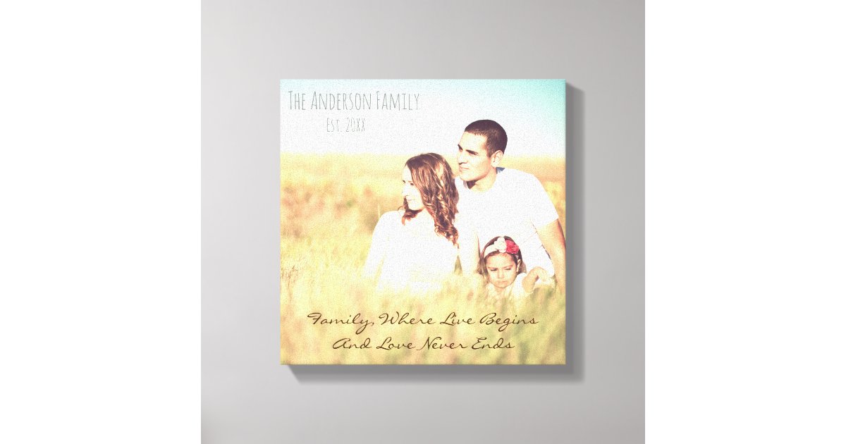 Personalized photo & quote canvas print | Zazzle