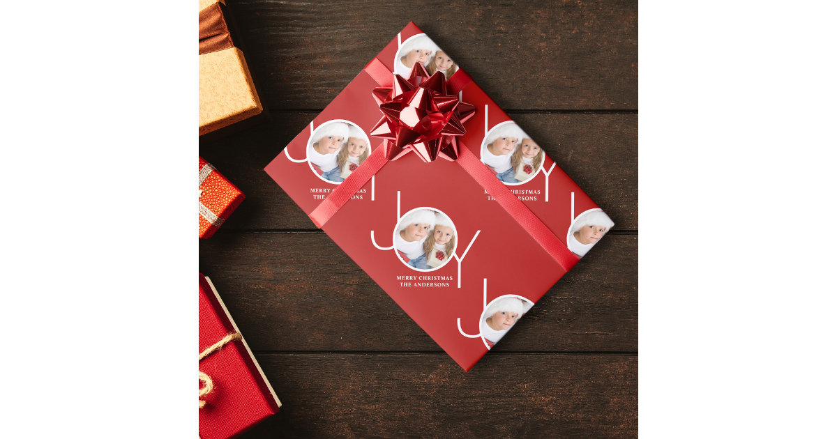 Personalized Photo Red Wrapping Paper | Zazzle