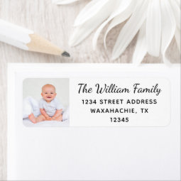 Personalized Photo Return Address Label | Zazzle