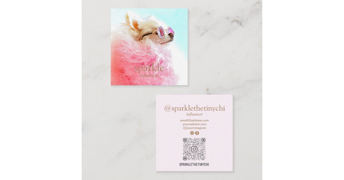 Personalized Photo Scannable QR Code Square Business Card | Zazzle