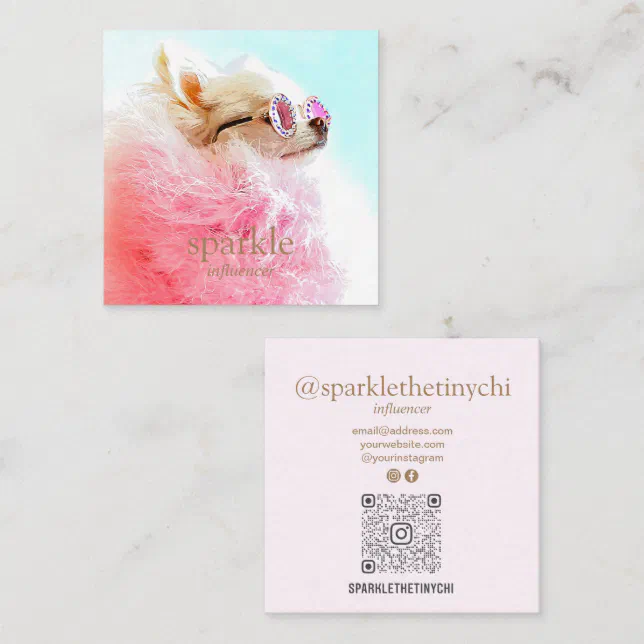 Personalized Photo Scannable QR Code Square Business Card | Zazzle