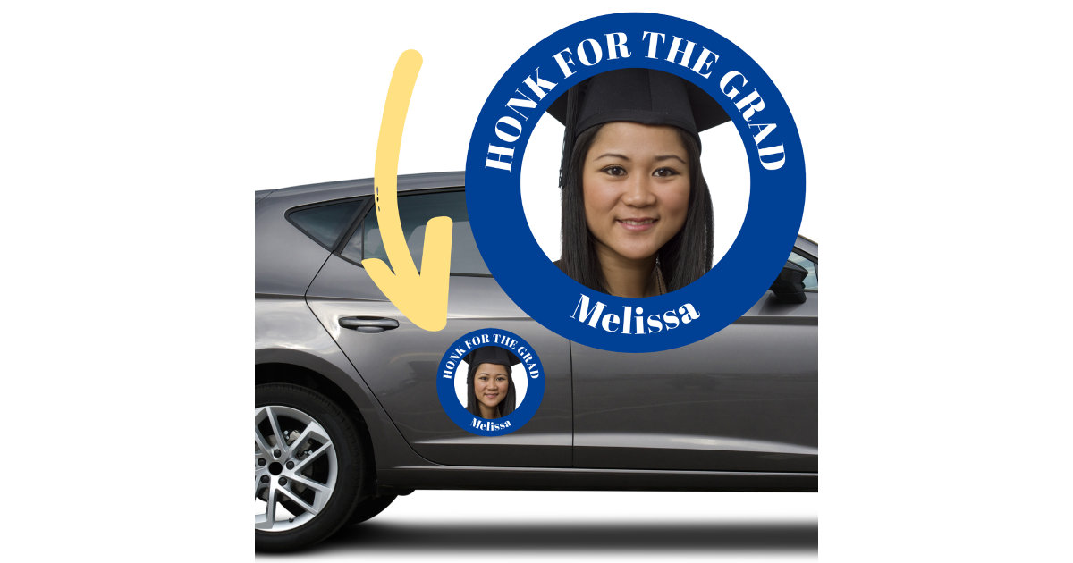 Personalized Photo School Blue Graduation Car Car Magnet | Zazzle
