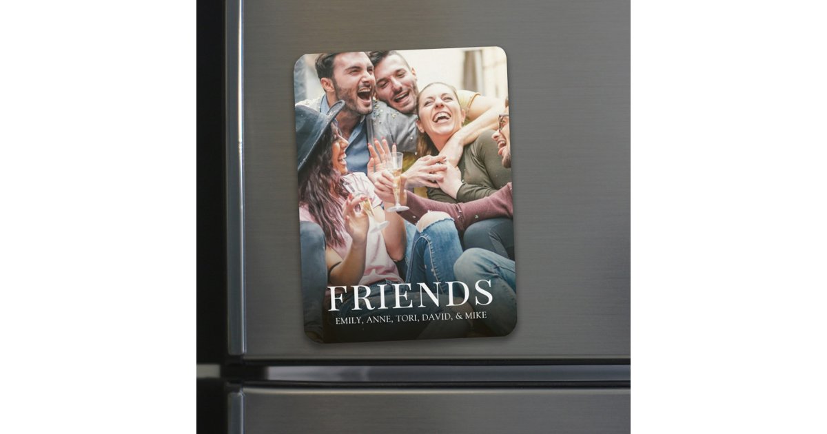 Personalized Photo Simple Modern Friends Custom Magnet | Zazzle