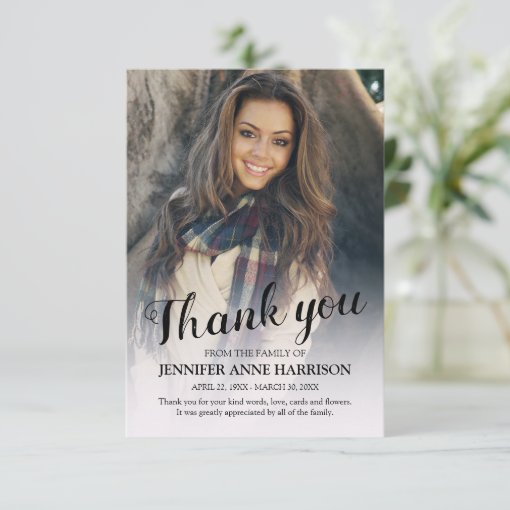 Personalized photo Thank you card | Zazzle