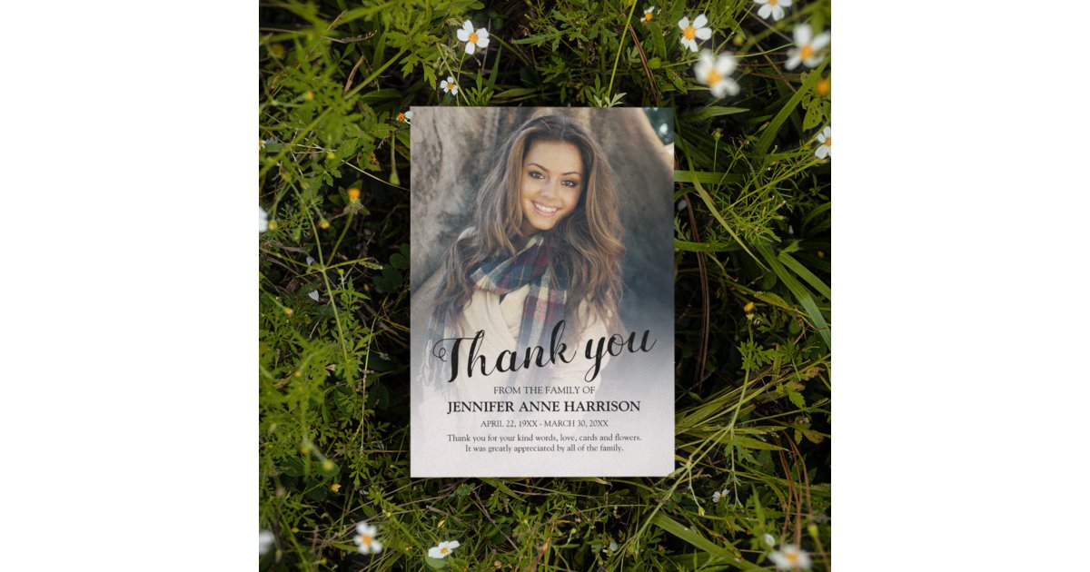 Personalized photo Thank you card | Zazzle