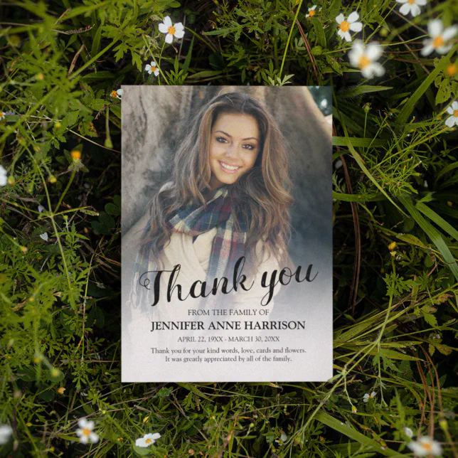 Personalized photo Thank you card | Zazzle