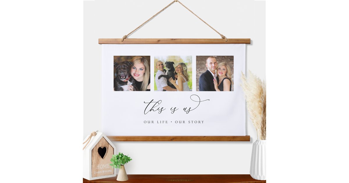 Personalized Photo "This is Us" Sign Hanging Tapestry | Zazzle