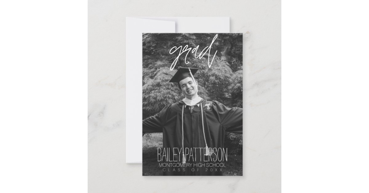 Personalized Photo Trendy Graduation Announcement | Zazzle