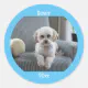 Personalized Photo Two Lines Text Custom Classic Round Sticker | Zazzle