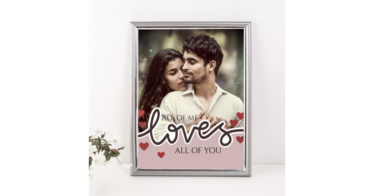 Personalized Photo Valentine's Day Couple Love Thr Poster | Zazzle