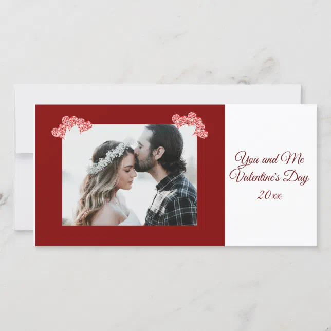 Personalized Photo Valentine's Day Hearts Card | Zazzle