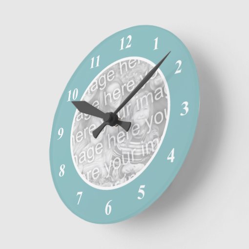 Personalized photo wall clock with your picture | Zazzle
