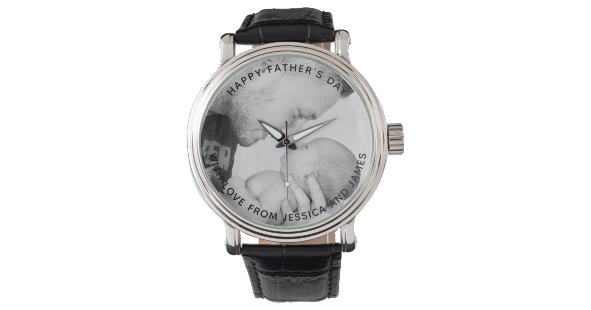 Personalized photo watch with custom message | Zazzle.com