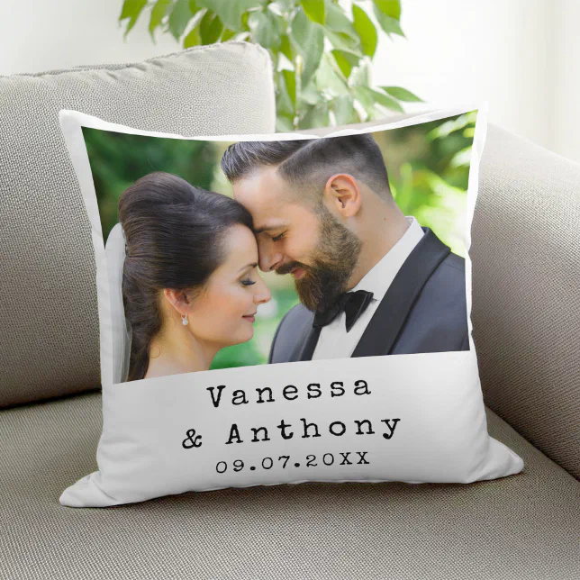 Personalized Photo Wedding Anniversary Throw Pillow | Zazzle