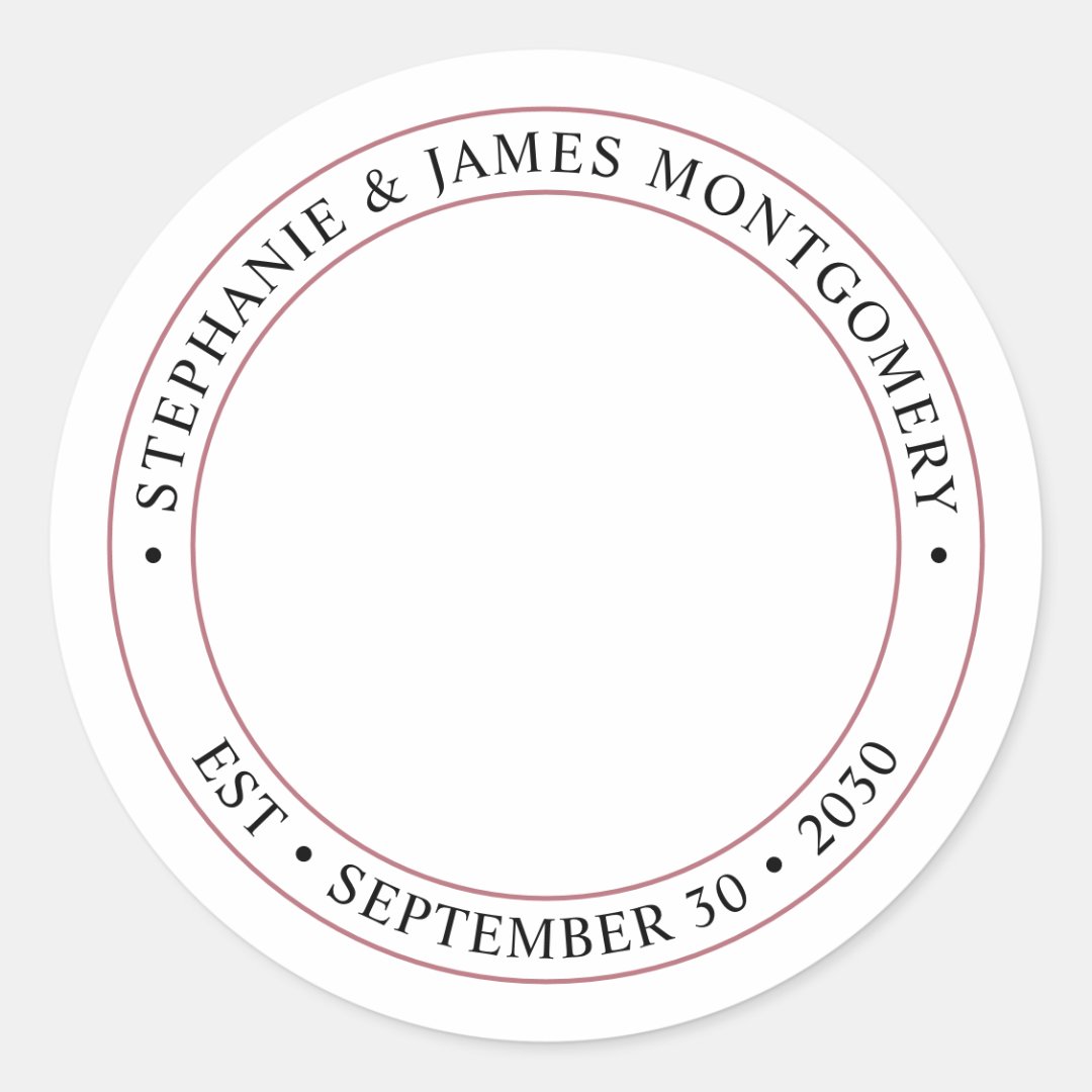 Personalized Photo Wedding Classic Round Sticker | Zazzle