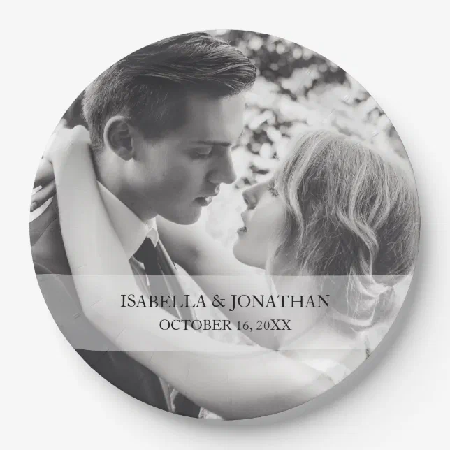 Personalized Photo Wedding Party Paper Plate | Zazzle