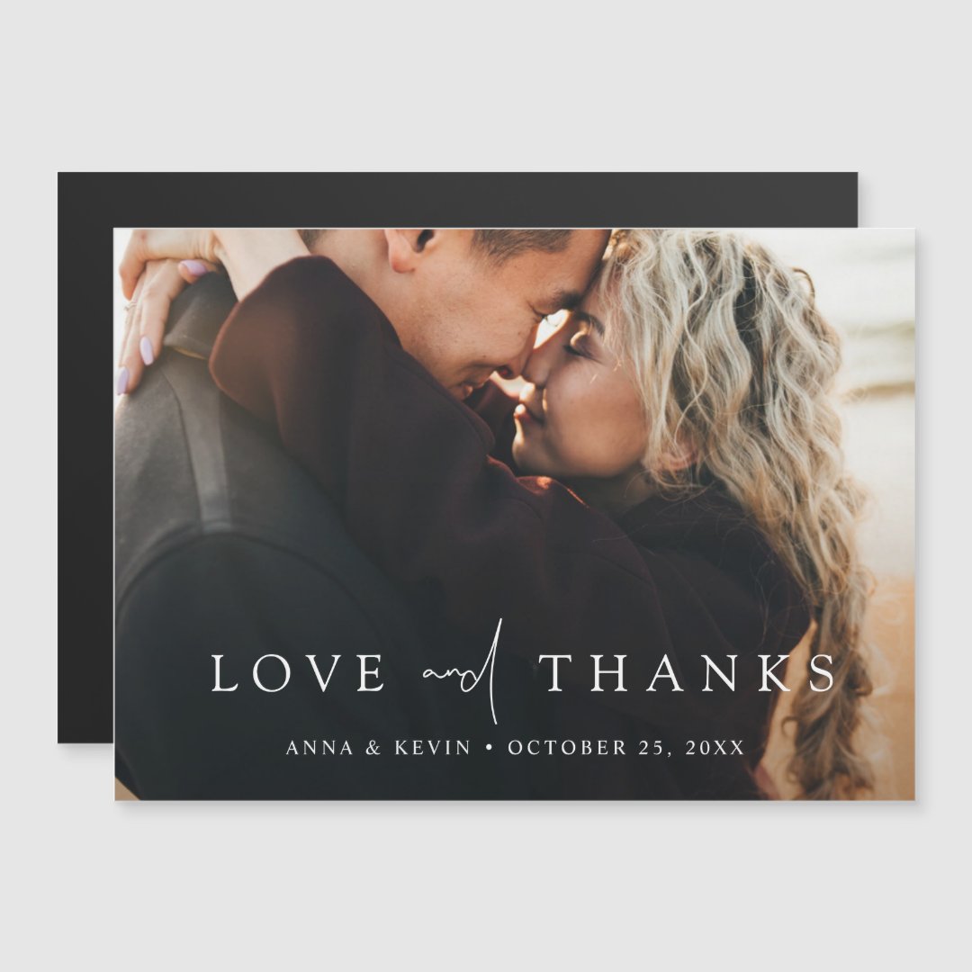 Personalized Photo Wedding Thank You Magnet | Zazzle