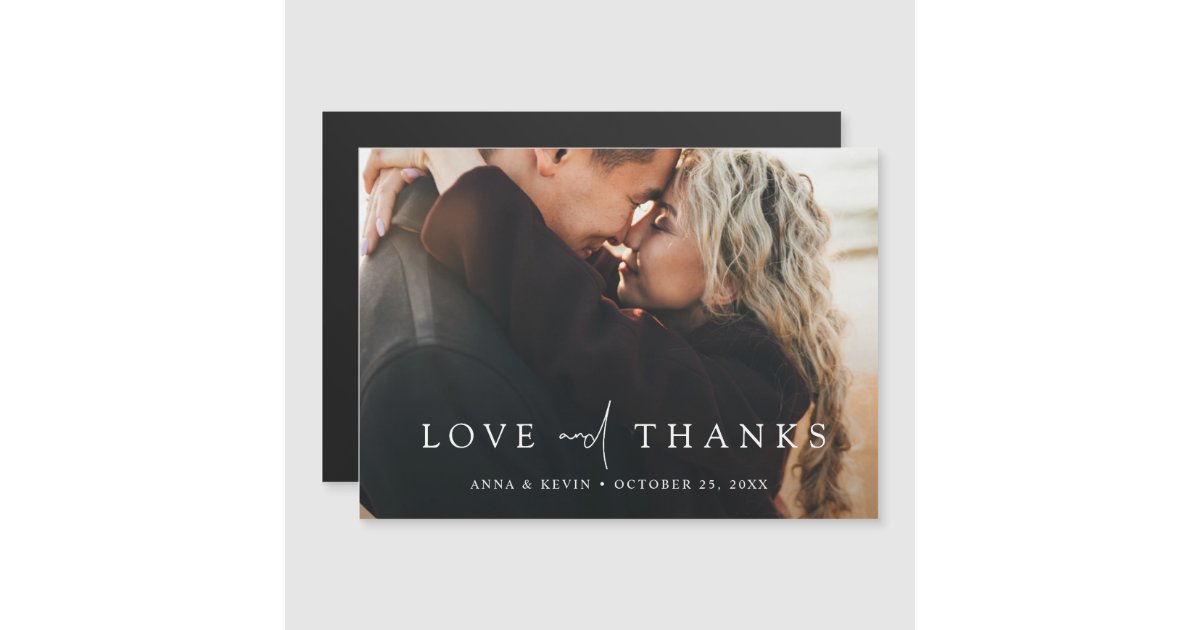 Personalized Photo Wedding Thank You Magnet | Zazzle