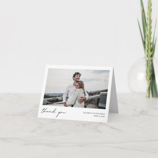 Personalized Photo Wedding Thank You Note Card | Zazzle