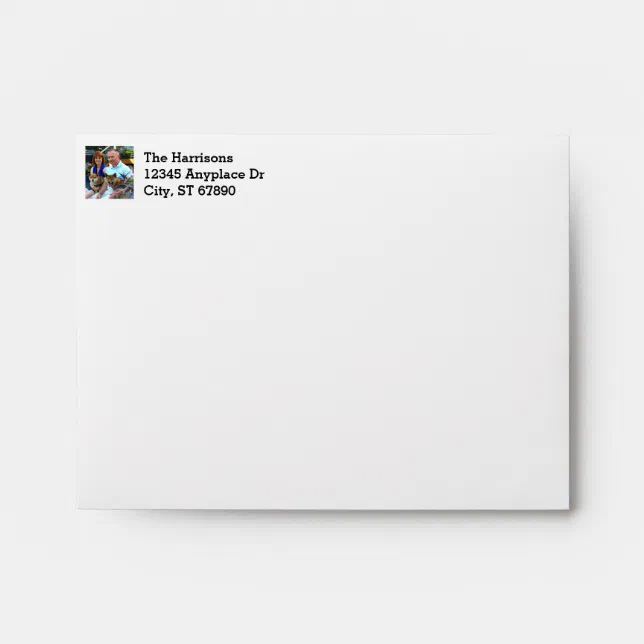 Personalized photo with return address envelope | Zazzle