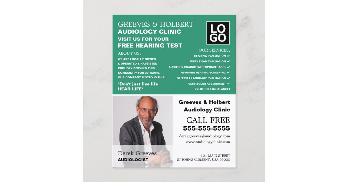Personalized Photograph, Audiologist, Audiology Flyer | Zazzle