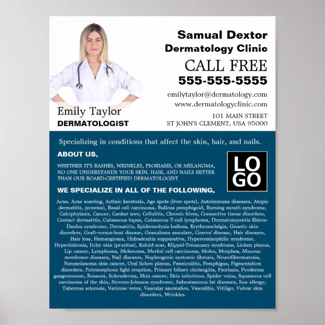 Personalized Photograph, Dermatologist Dermatology Poster | Zazzle