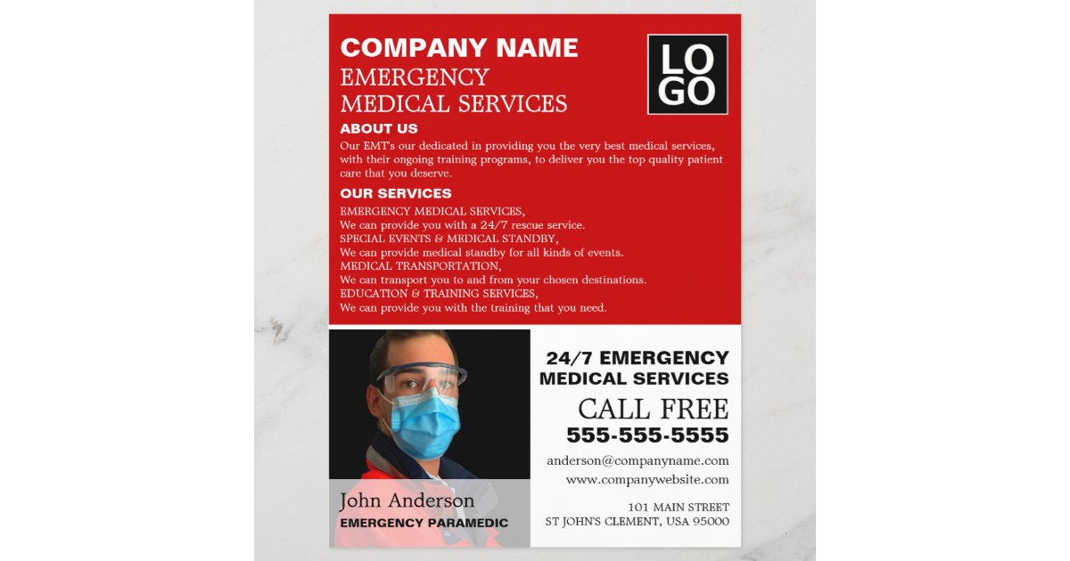 Personalized Photograph, EMT, Paramedic Flyer | Zazzle