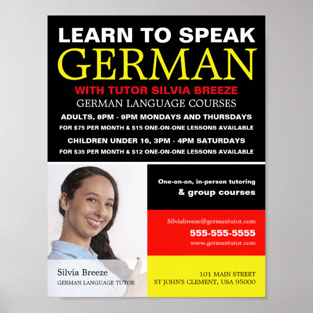 Personalized Photograph, German Language Course Poster | Zazzle