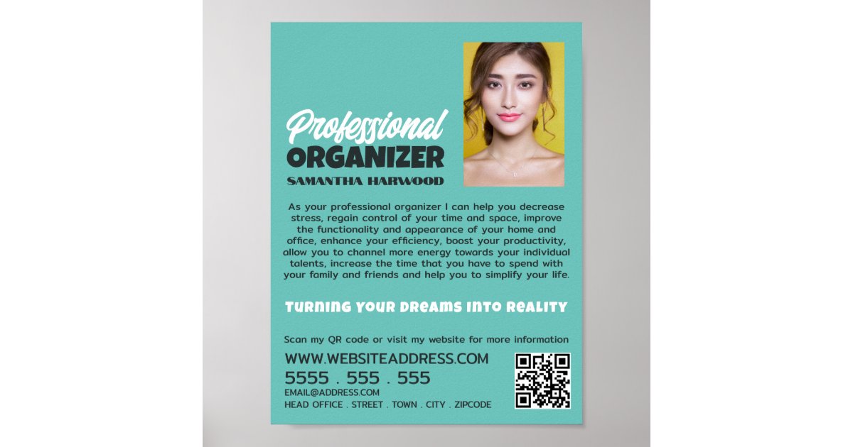 Personalized Photograph, Professional Organizer Poster | Zazzle