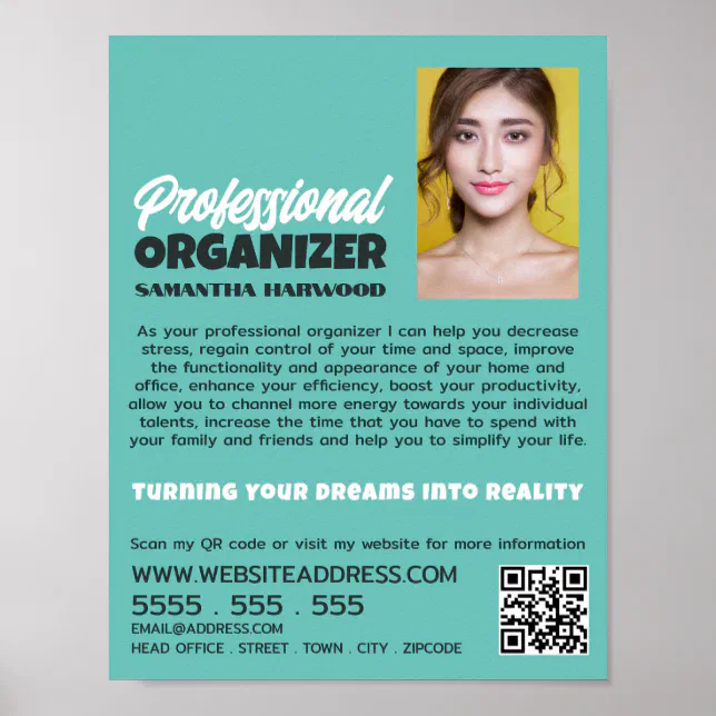 Personalized Photograph, Professional Organizer Poster | Zazzle